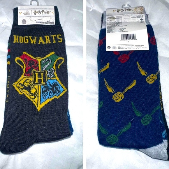 Disney | Accessories | Harry Potter 2 Pairs Of Crew Sockshogwarts ...